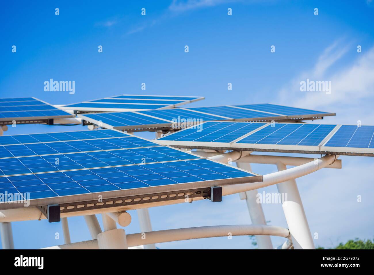 Power plant using renewable solar energy with sun Stock Photo - Alamy