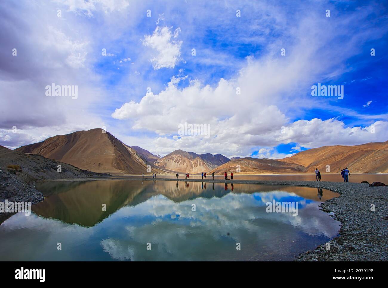 Pangong Tso or Pangong Lake is a saltwater lake, swamp and wetland ...