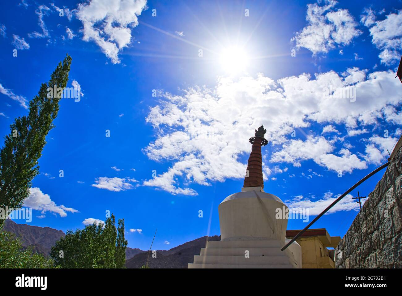 Shey Temple (Shey Palace or Shey Gompa) on the top of the hill ...
