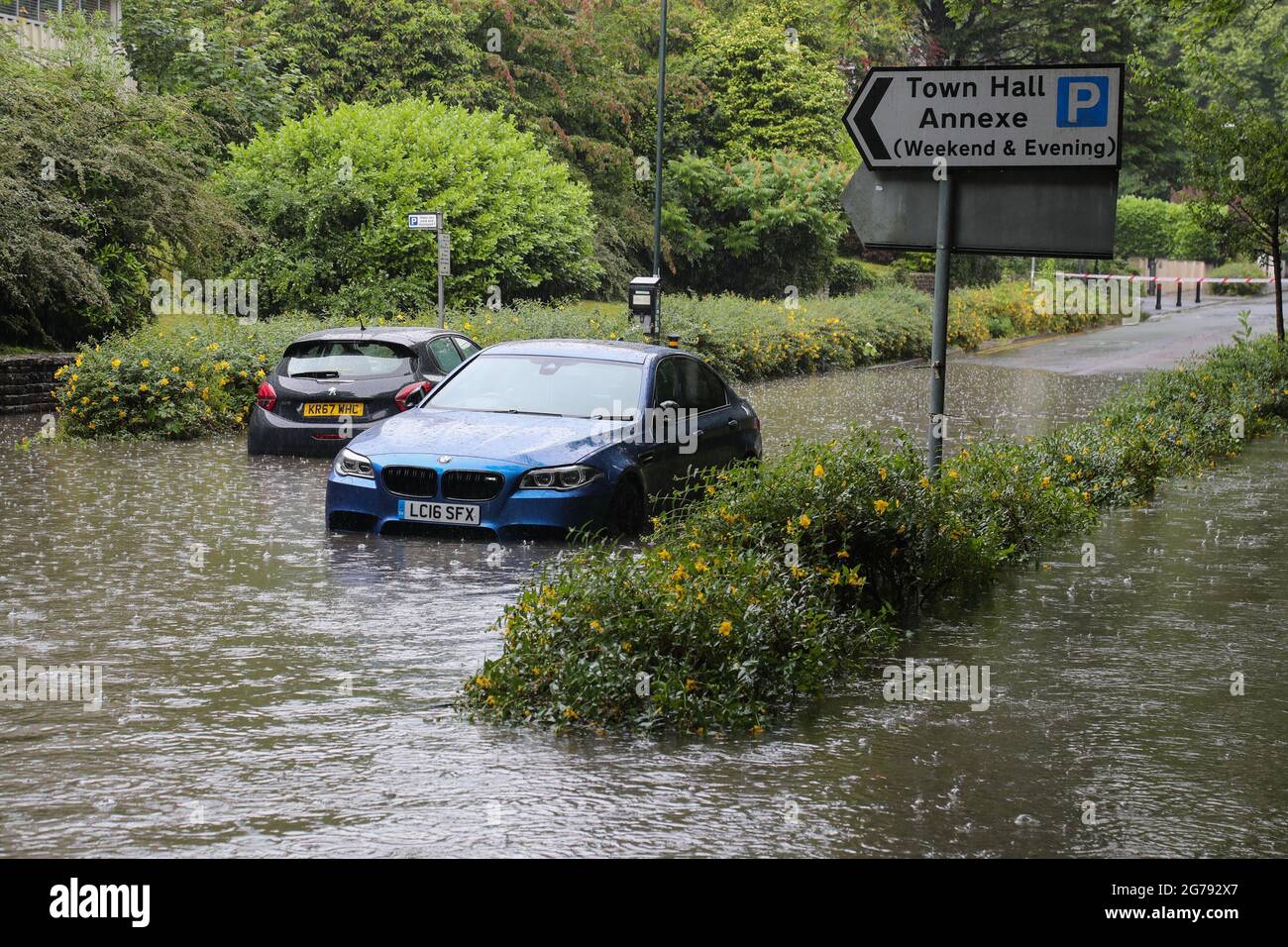 Bournemouth, UK. 12th July 2021. Cars abandoned in Braidley Road ...