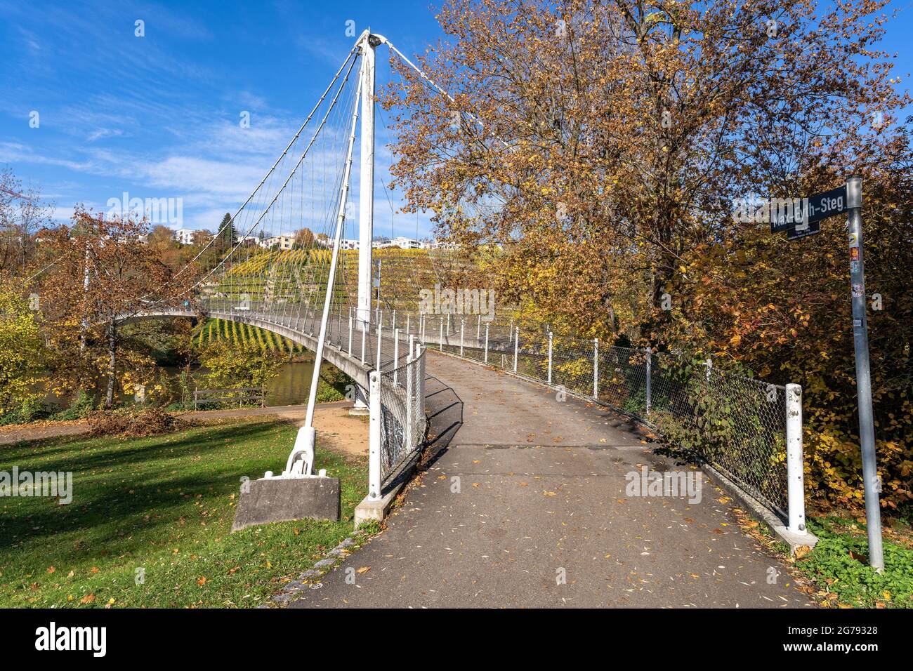 Max eyth steg over the neckar below freiberg hi-res stock photography ...