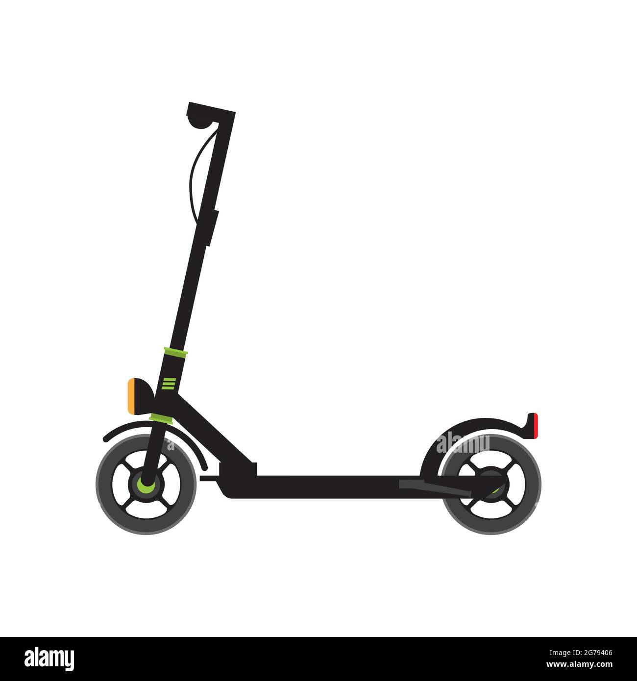 Electric Scooter side view. Flat and solid color vector illustration ...