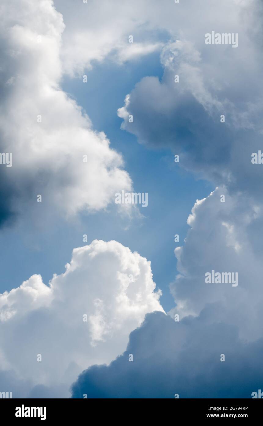 Cumulus clouds after a rain storm, natural background or wallpaper ...