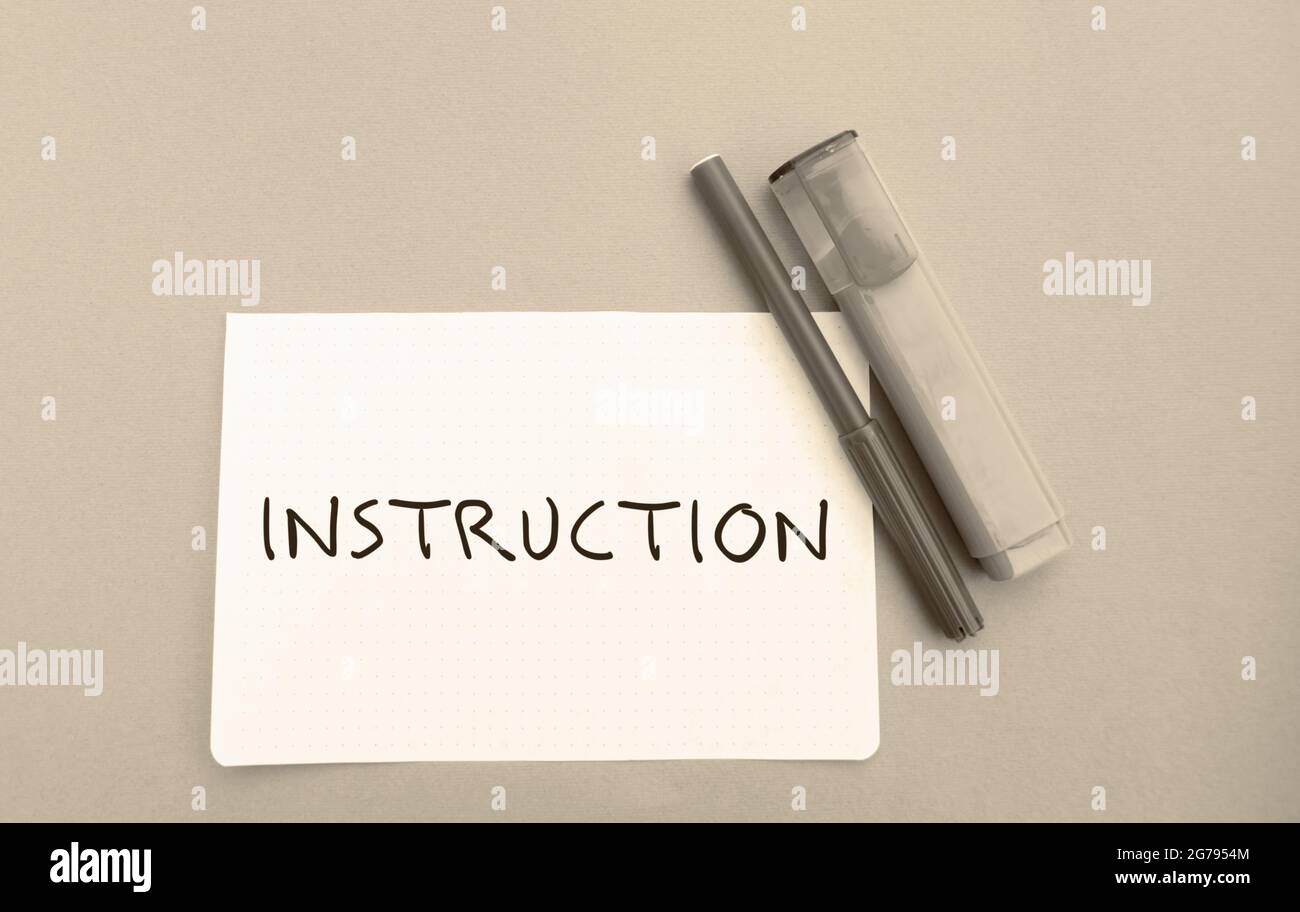 Note with the words Instruction and markers. Rules and guidelines. A ...