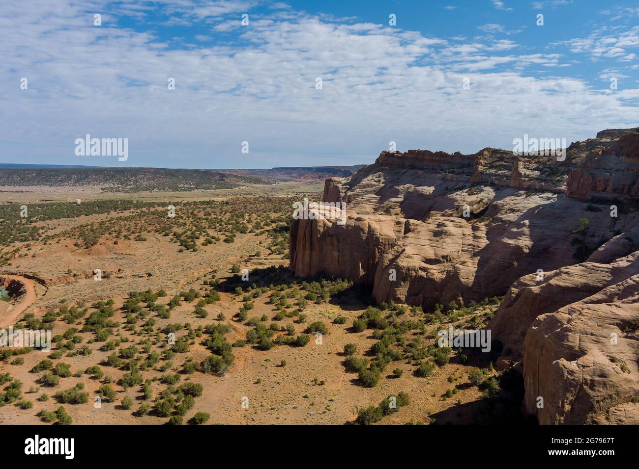 Aerial view a scene of Canyon mountain desert landscape in Arizona ...