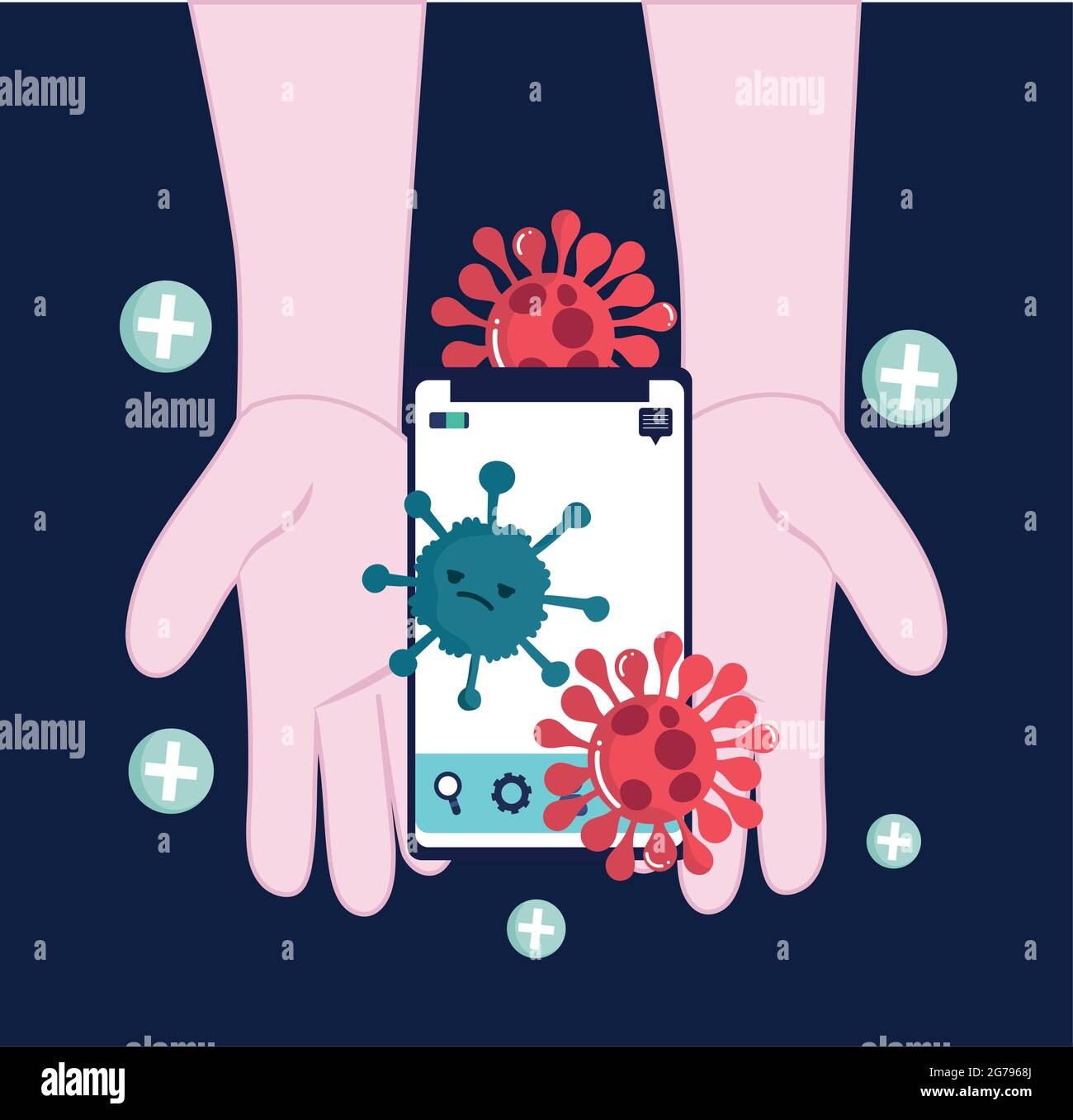 infected hands with phone Stock Vector Image & Art - Alamy