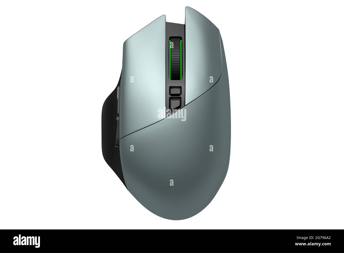 Modern wireless gaming computer mouse on professional pad isolated on ...