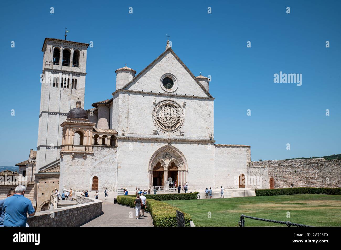assisi,italy july 11 2021:church of san francesco in assisi and its ...