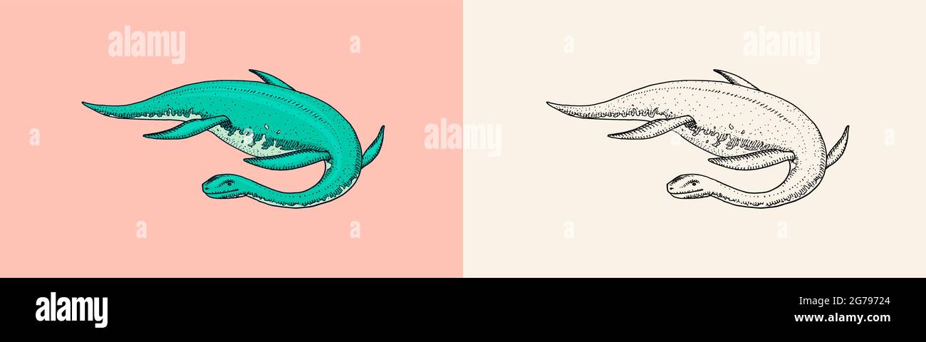 Dinosaurs Elasmosaurus, Mosasaurus, skeletons, fossils, winged lizard ...