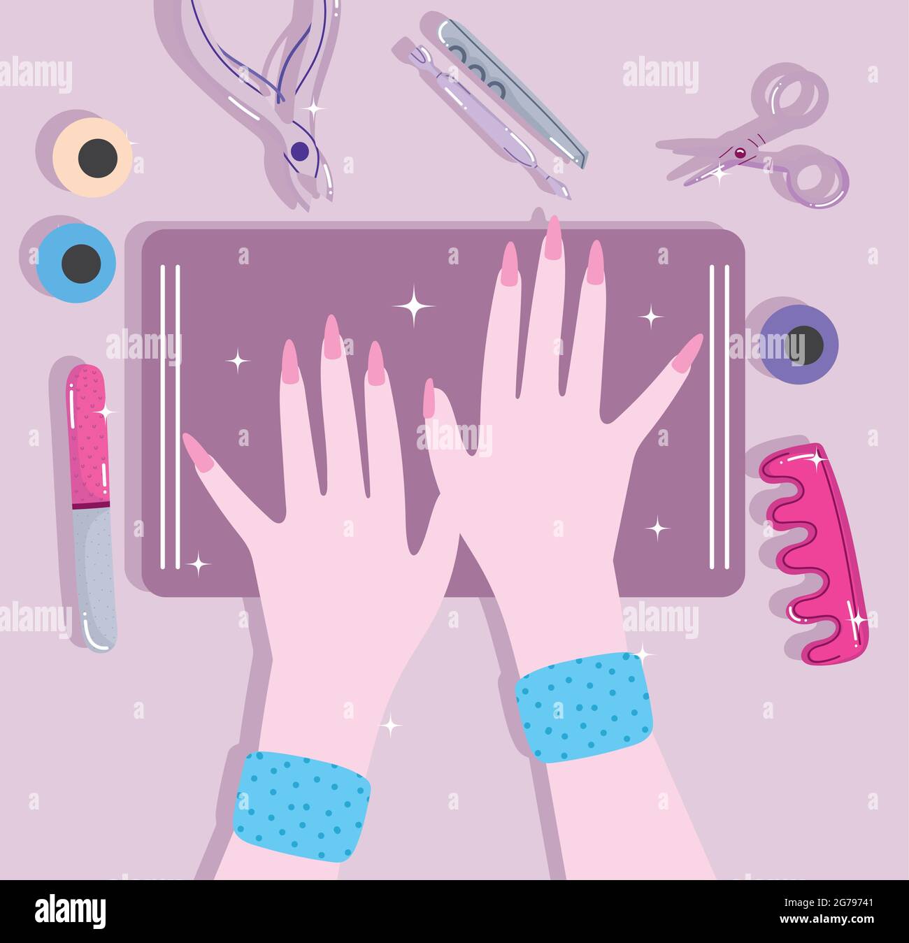 manicure salon woman hands Stock Vector Image & Art - Alamy