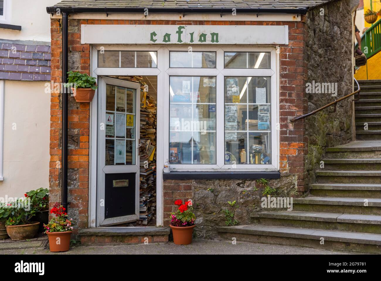 Cofion second hand book shop in Tenby, Pembrokeshire, Wales Stock Photo ...