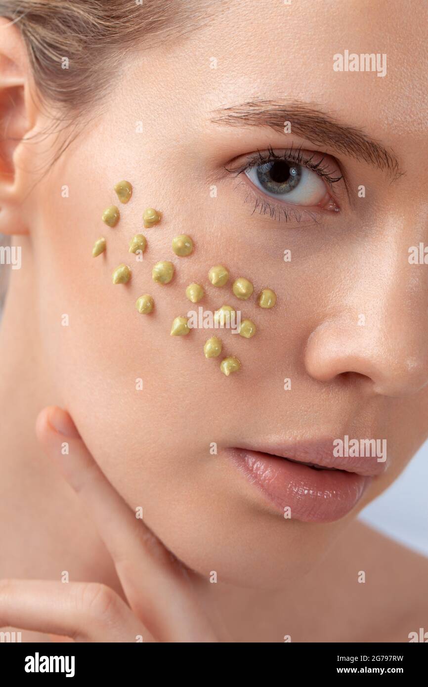 Woman, face, makeup, beauty, pure skin, product shot Stock Photo - Alamy