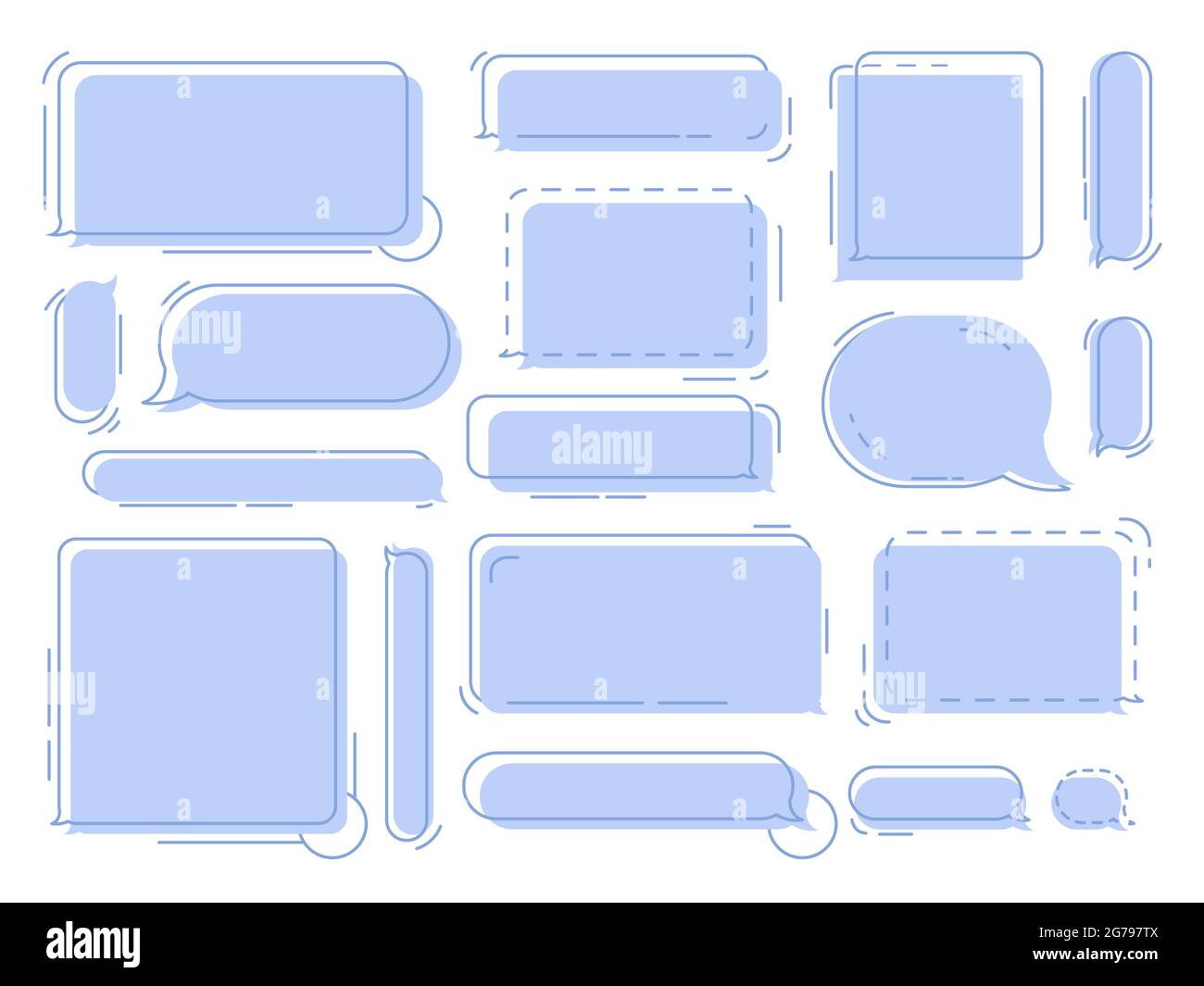 Chat speech bubbles. Geometric thought balloons, clouds for messages or ...