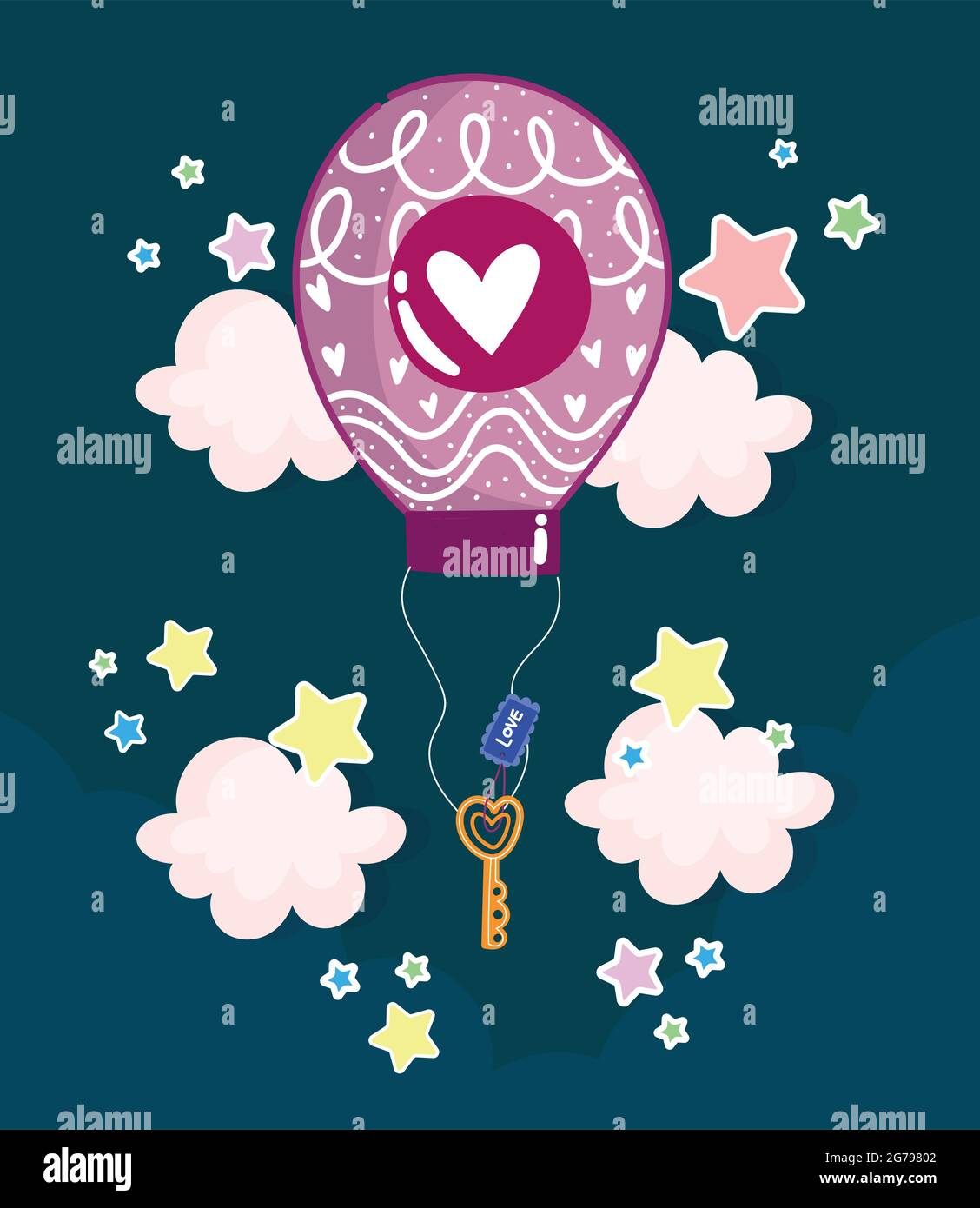 love key and balloon Stock Vector Image & Art - Alamy