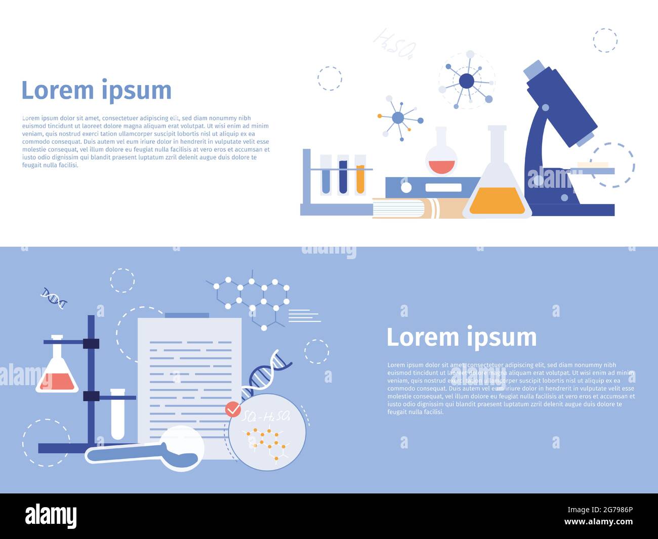 Research laboratory with equipment banner. Doing experiments in medical ...