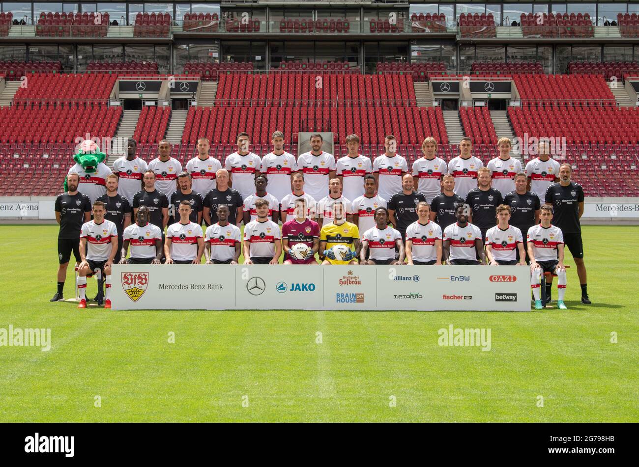 12 July 2021, Baden-Wuerttemberg, Stuttgart: The VfB Stuttgart team ...