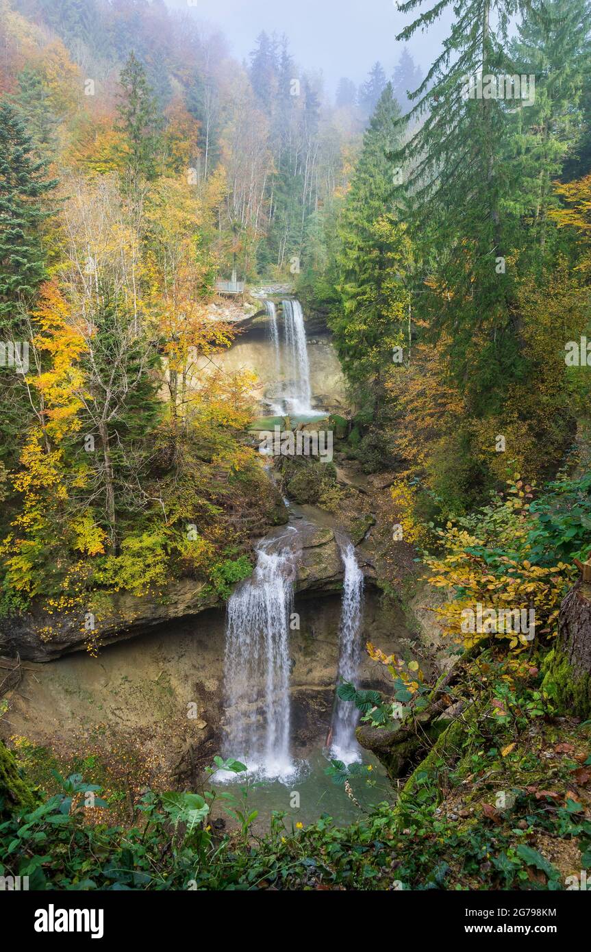 Germany, Bavaria, Scheidegg, Scheidegger waterfalls, 2nd and 3rd ...