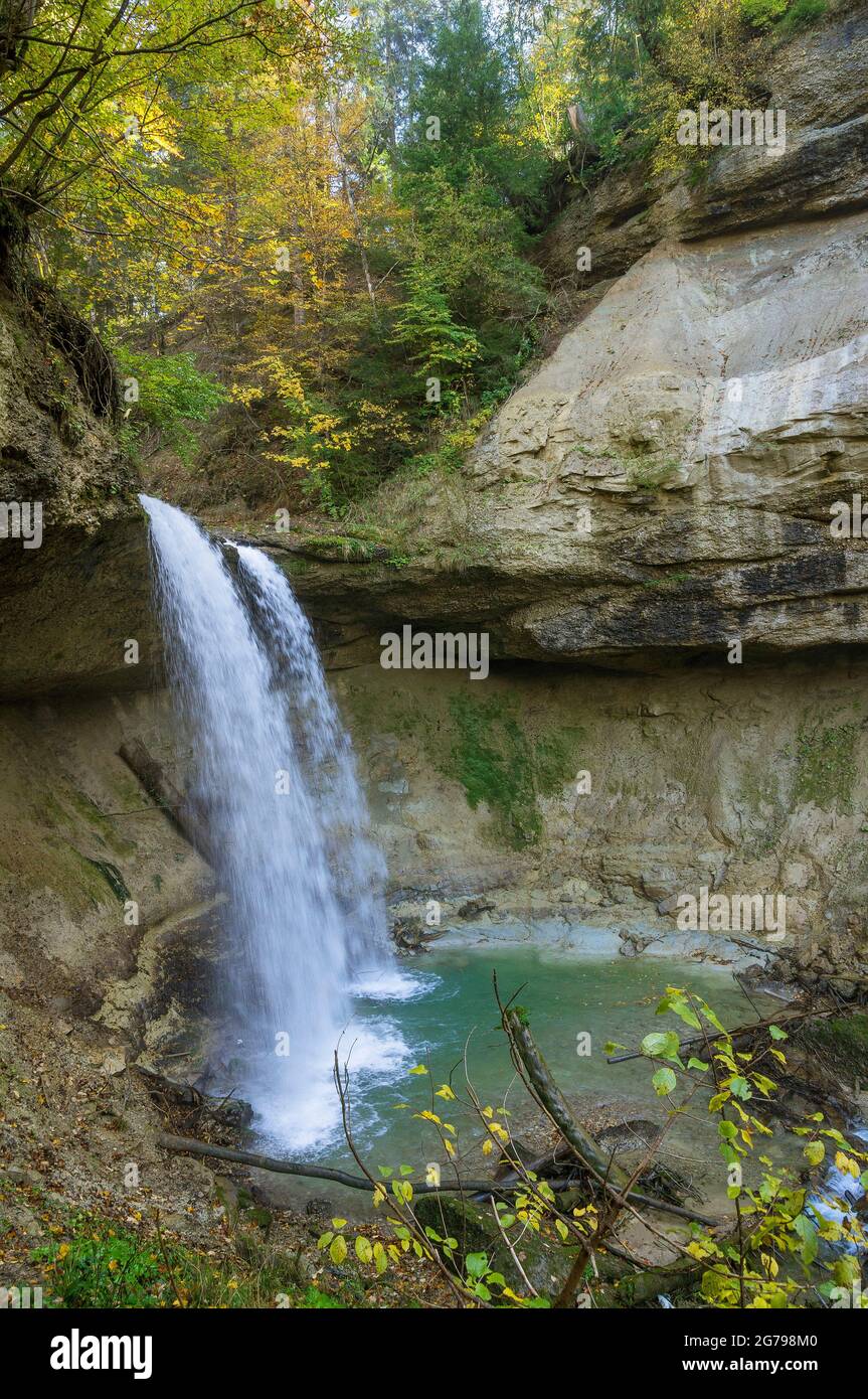 Germany, Bavaria, Scheidegg, Scheidegger waterfalls, 3rd waterfall. The ...