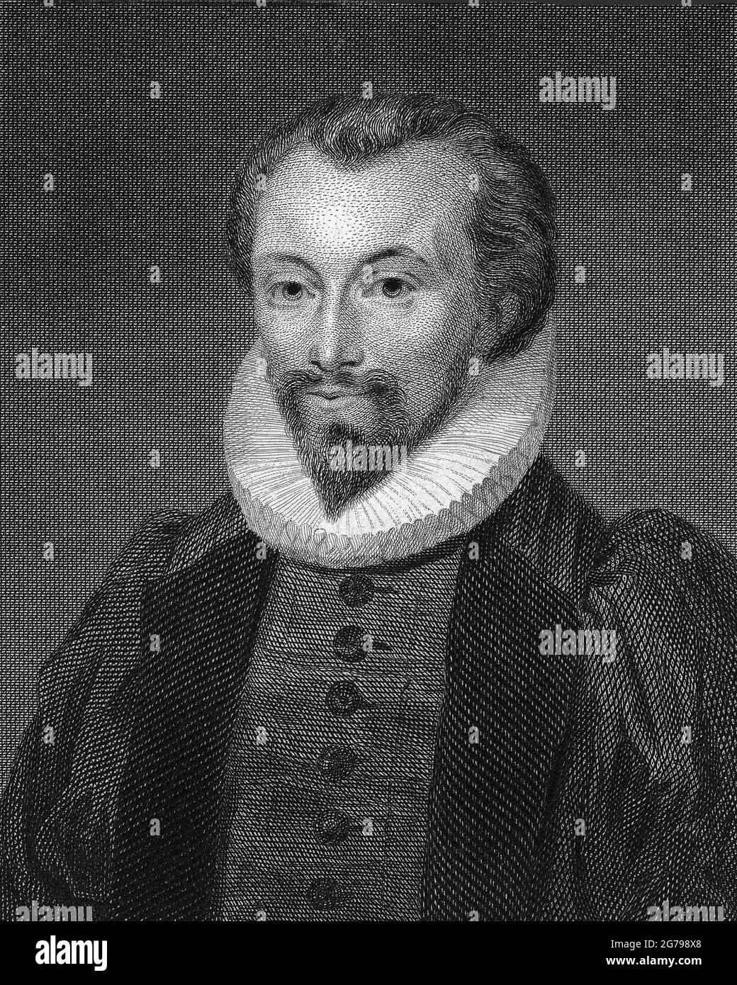 Portrait of the poet John Donne (1572-1631). Museum: PRIVATE COLLECTION ...