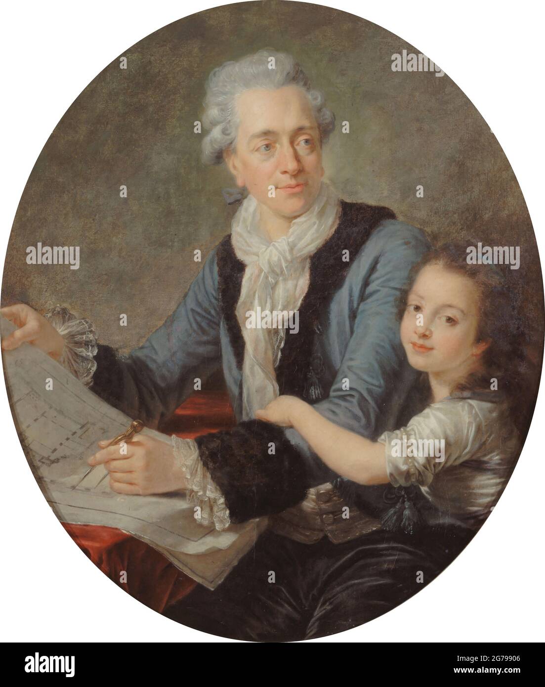 Portrait of the Architect Claude Nicolas Ledoux (1736-1806) with his ...