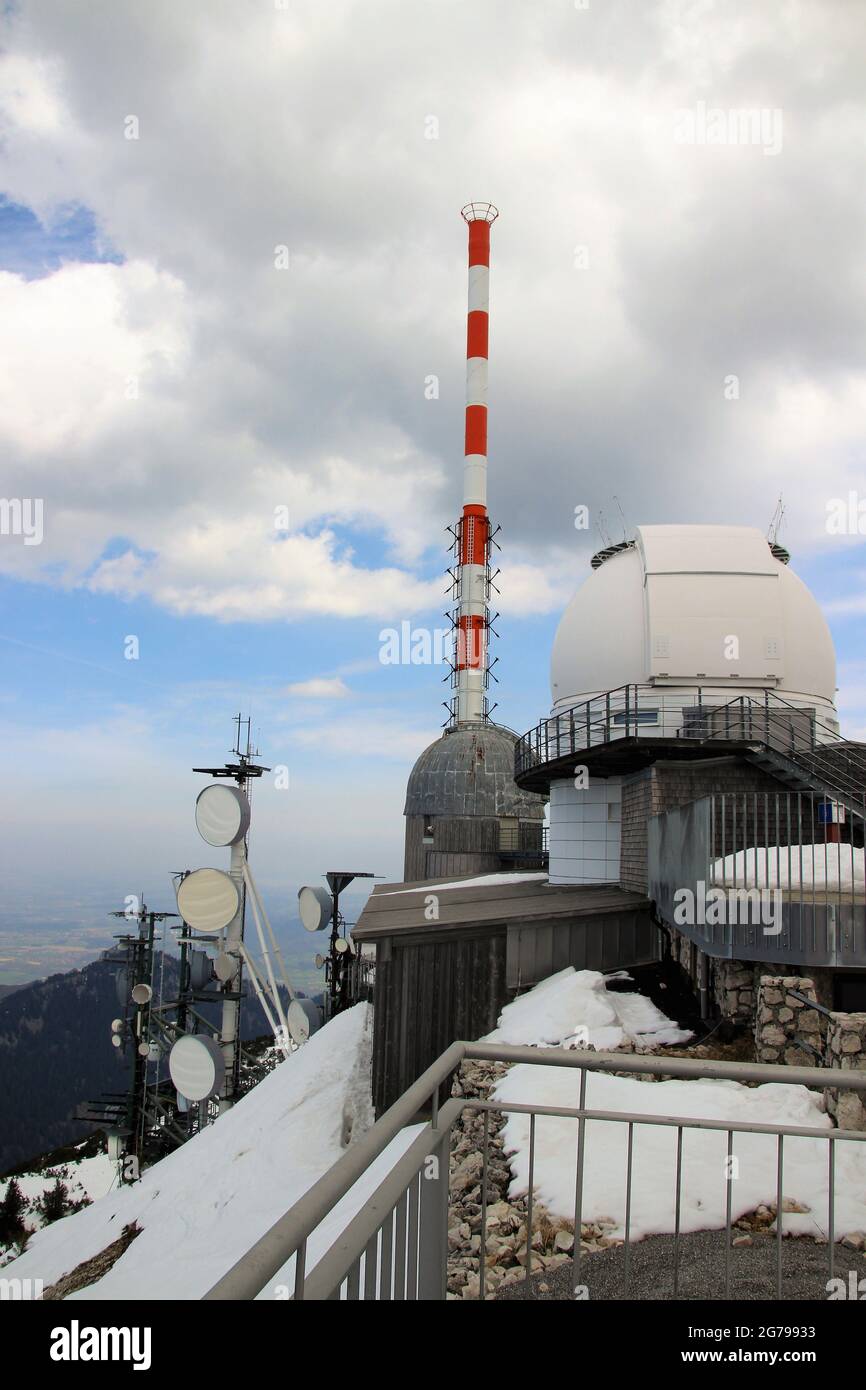 Germany, Bavaria, Bayrischzell, Wendelstein, summit, observatory, alps ...