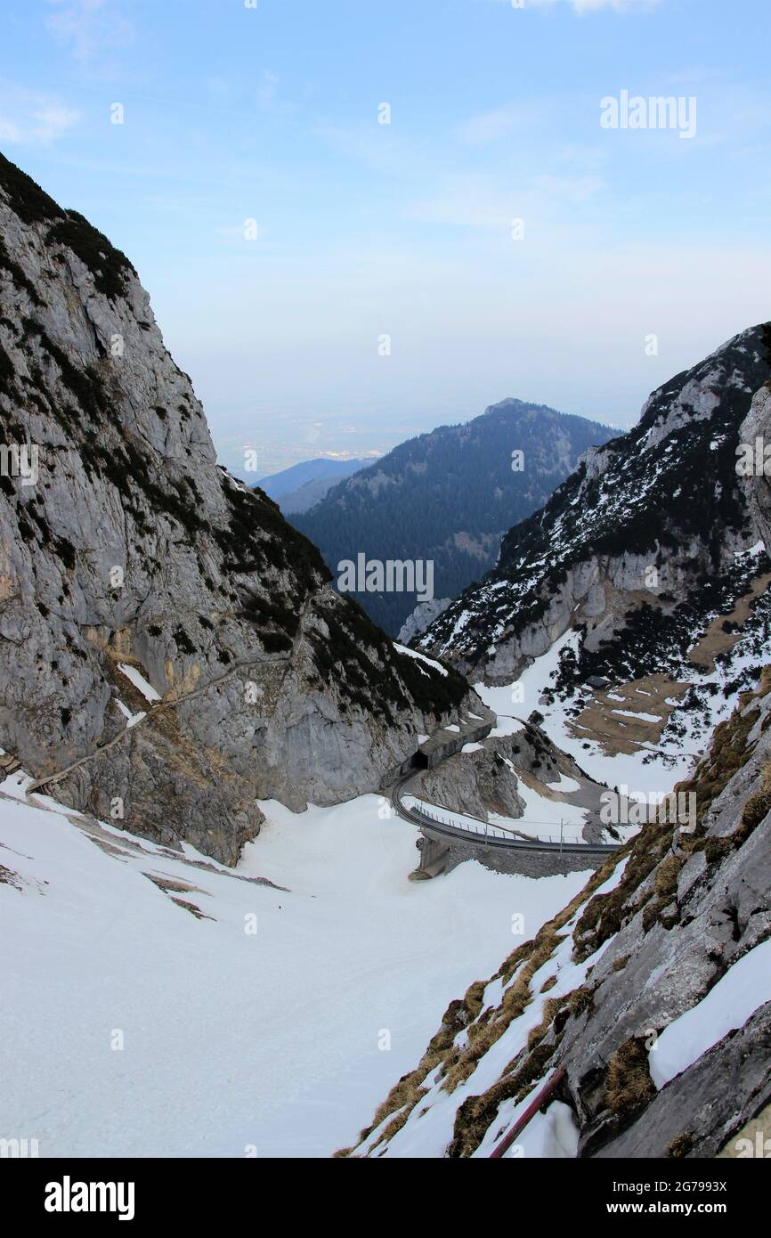 Route detail of the Wendelstein rack railway, Bayrischzell, Upper ...