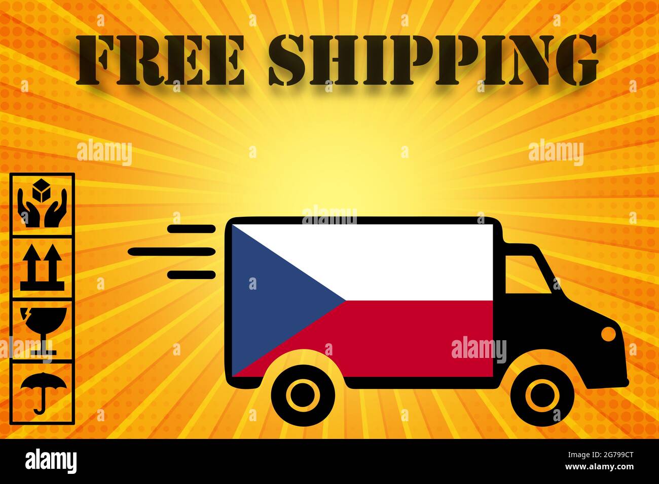 Czech Republic Logistics Concept. black Commercial Industrial Cargo ...