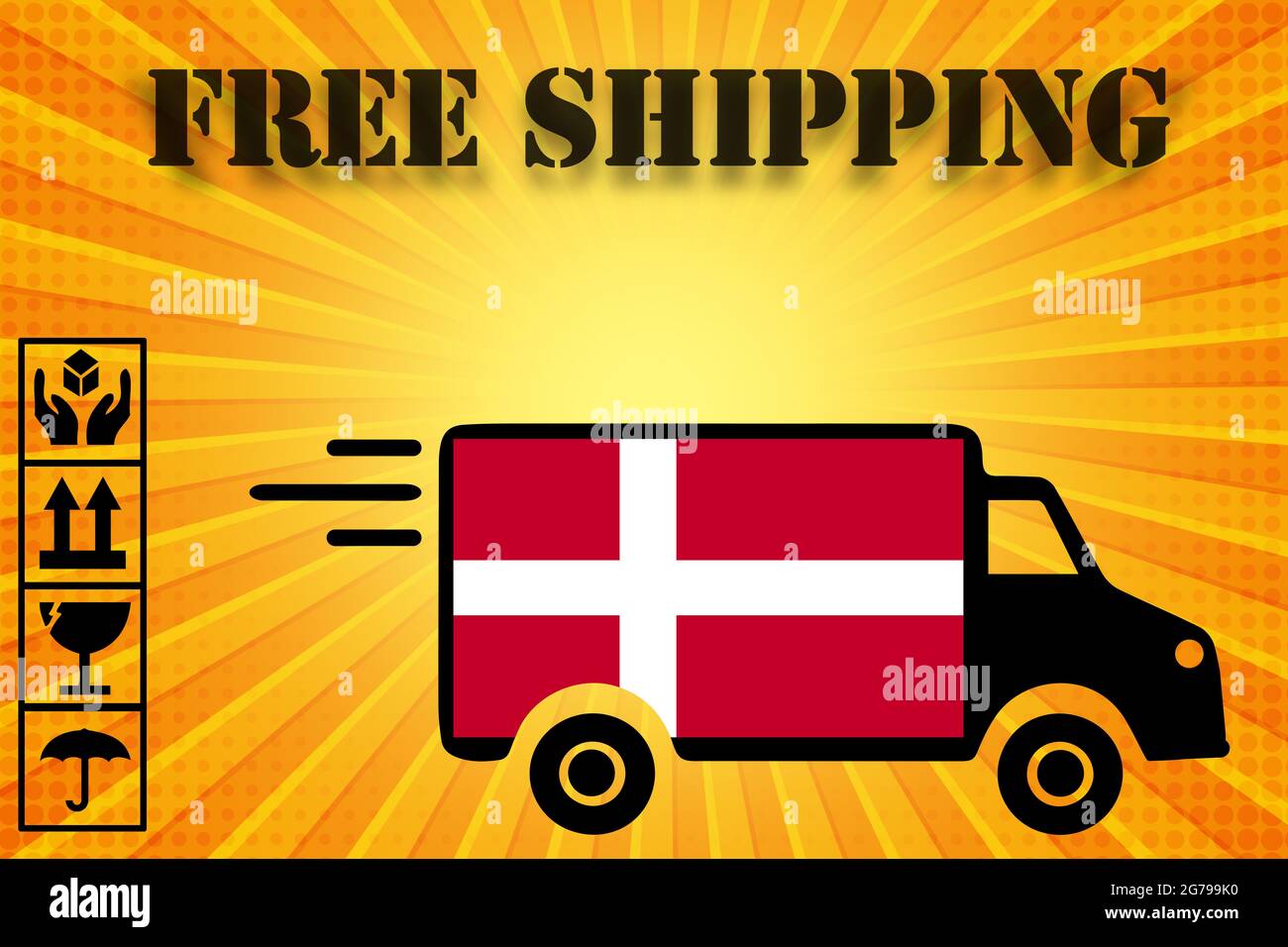 denmark Logistics Concept. black Commercial Industrial Cargo Delivery ...