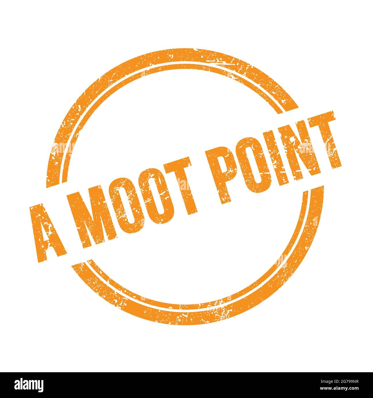 A MOOT POINT text written on orange grungy vintage round stamp Stock ...