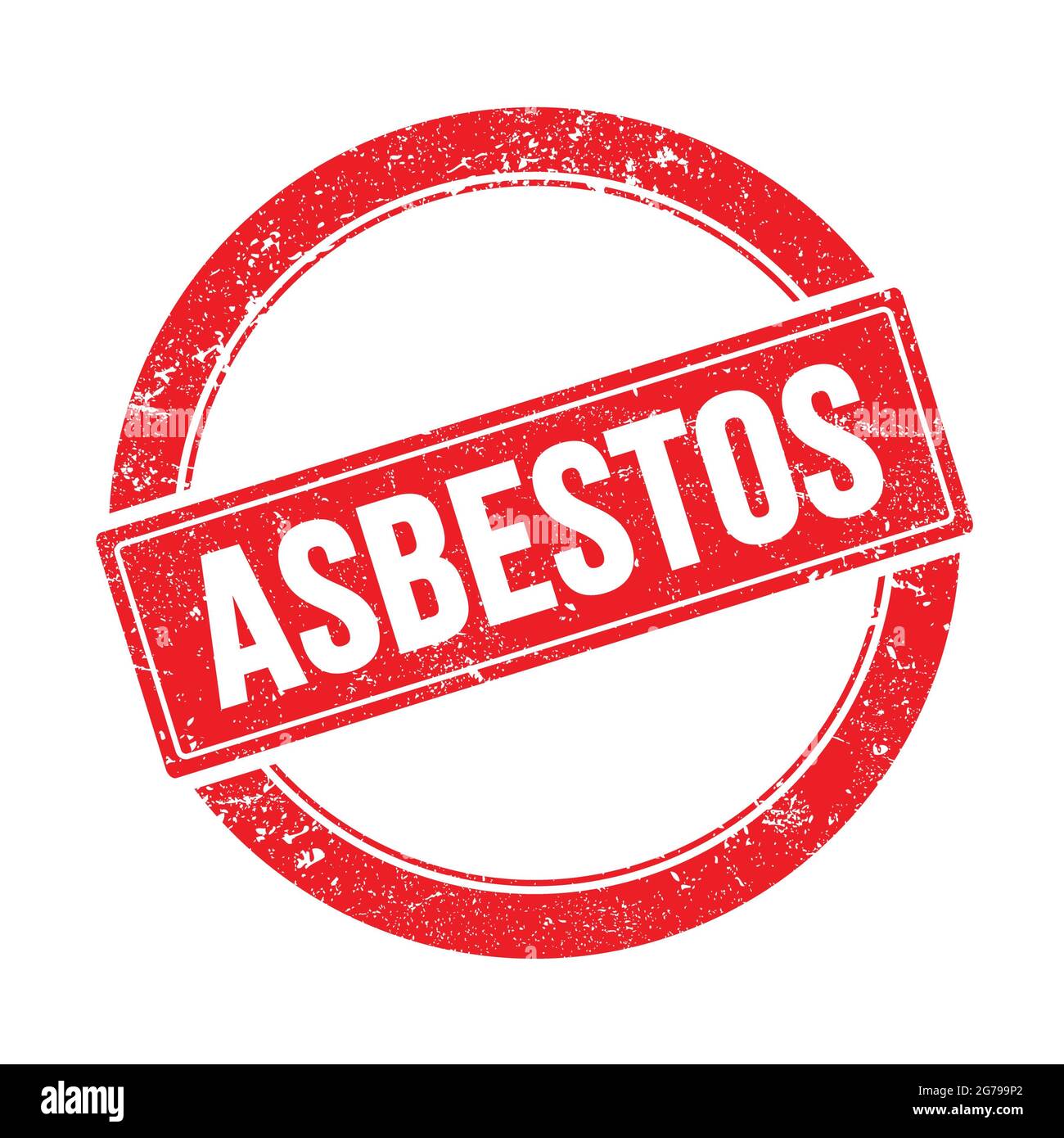 ASBESTOS text on red grungy round vintage stamp Stock Photo - Alamy