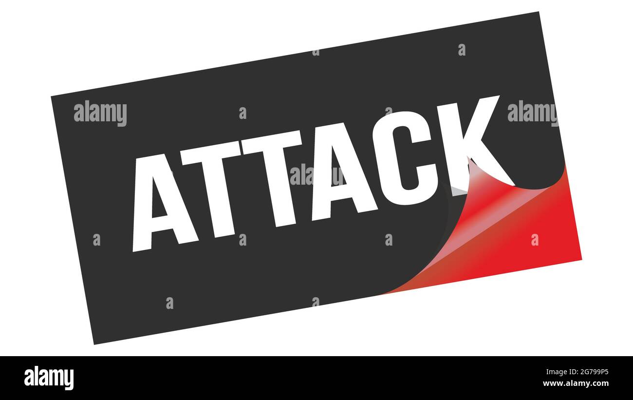 ATTACK text written on black red sticker stamp Stock Photo - Alamy