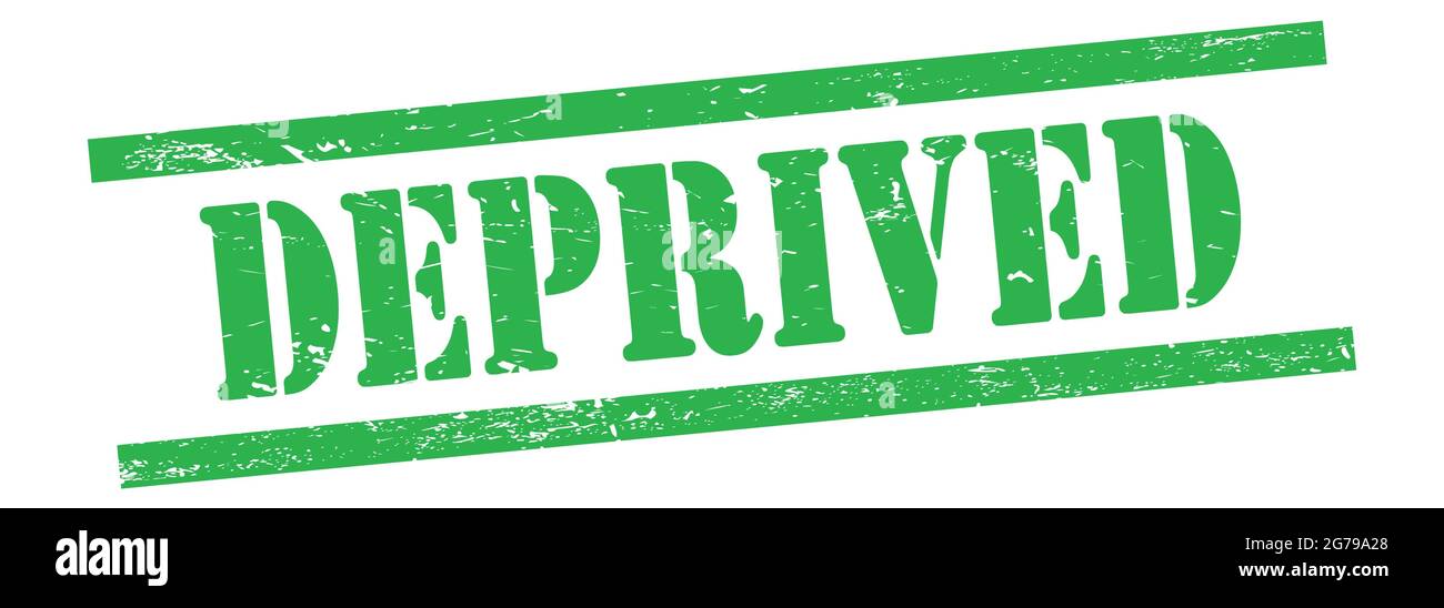 DEPRIVED text on green grungy vintage rubber stamp Stock Photo - Alamy