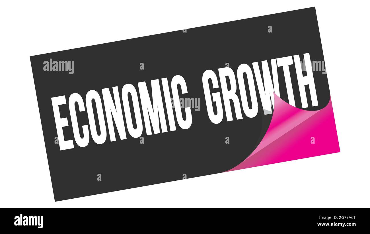 ECONOMIC GROWTH text written on black pink sticker stamp Stock Photo ...