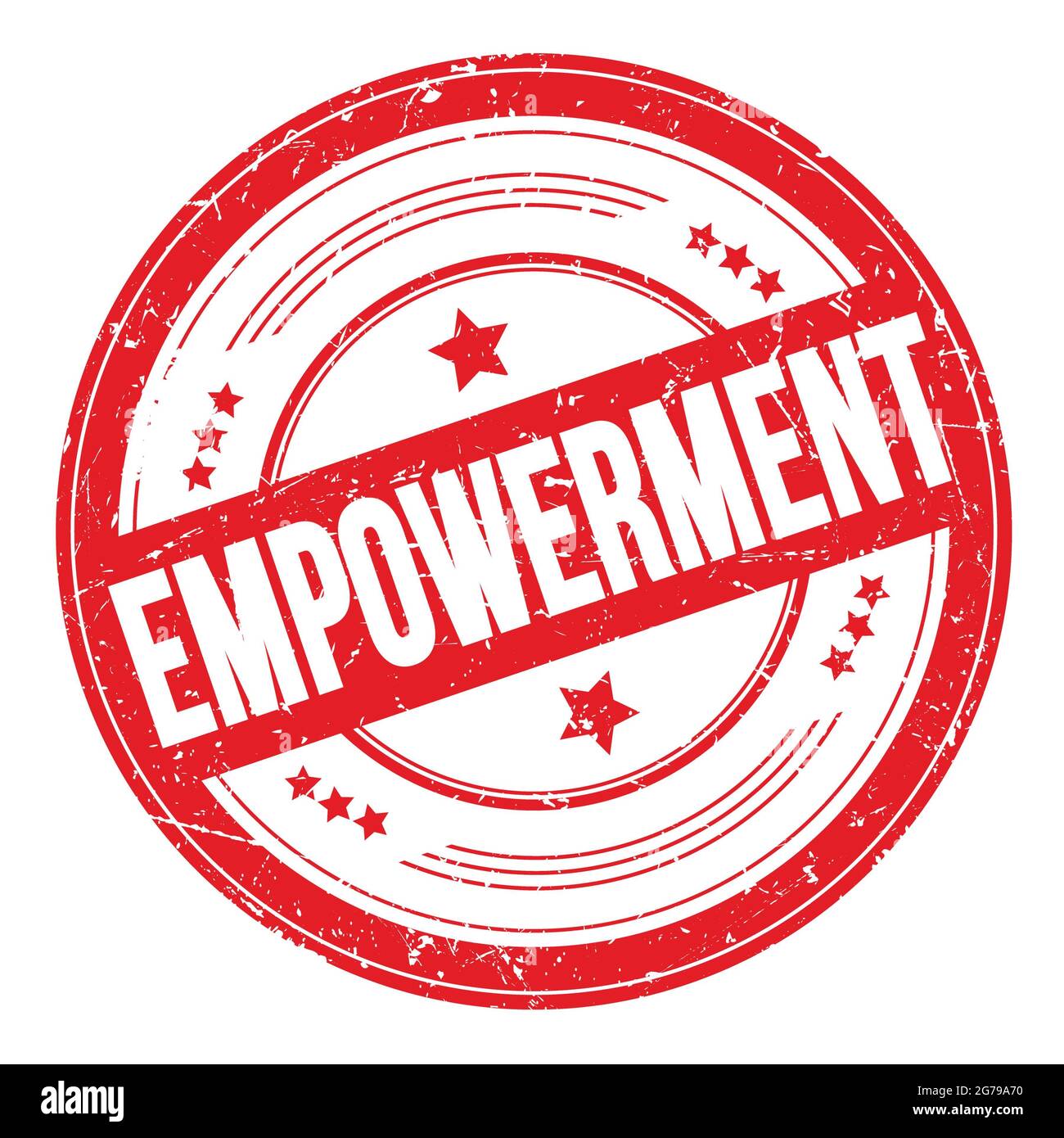 EMPOWERMENT text on red round grungy texture stamp Stock Photo - Alamy