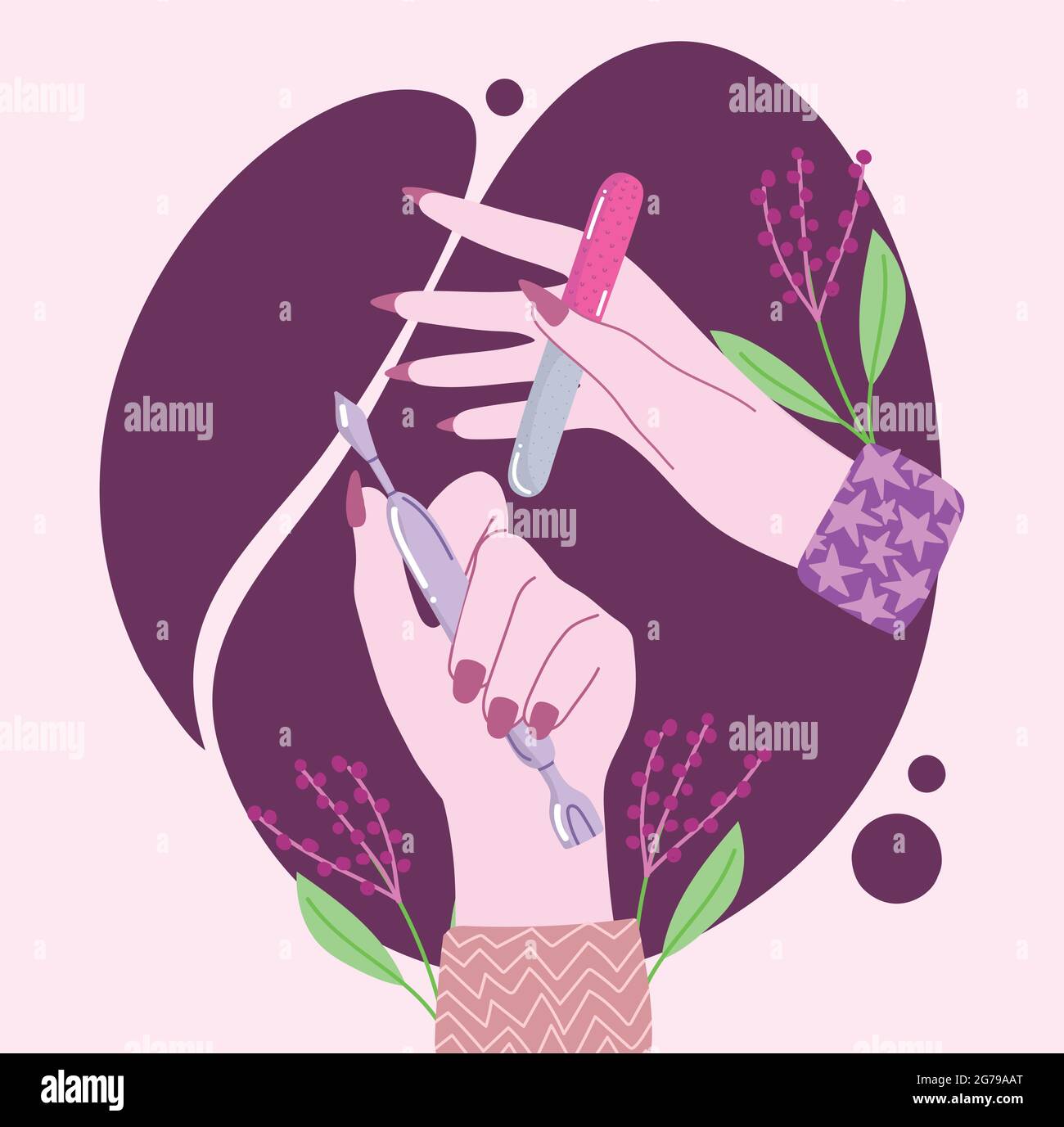 female hands with nail file Stock Vector Image & Art - Alamy