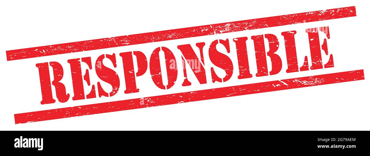 RESPONSIBLE text on red grungy rectangle vintage stamp Stock Photo - Alamy