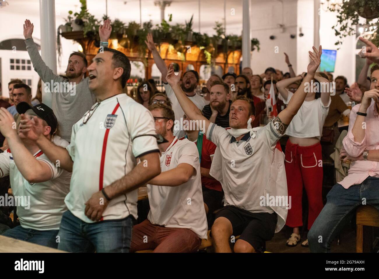 England football fans watching the EURO 2020 final between England v ...