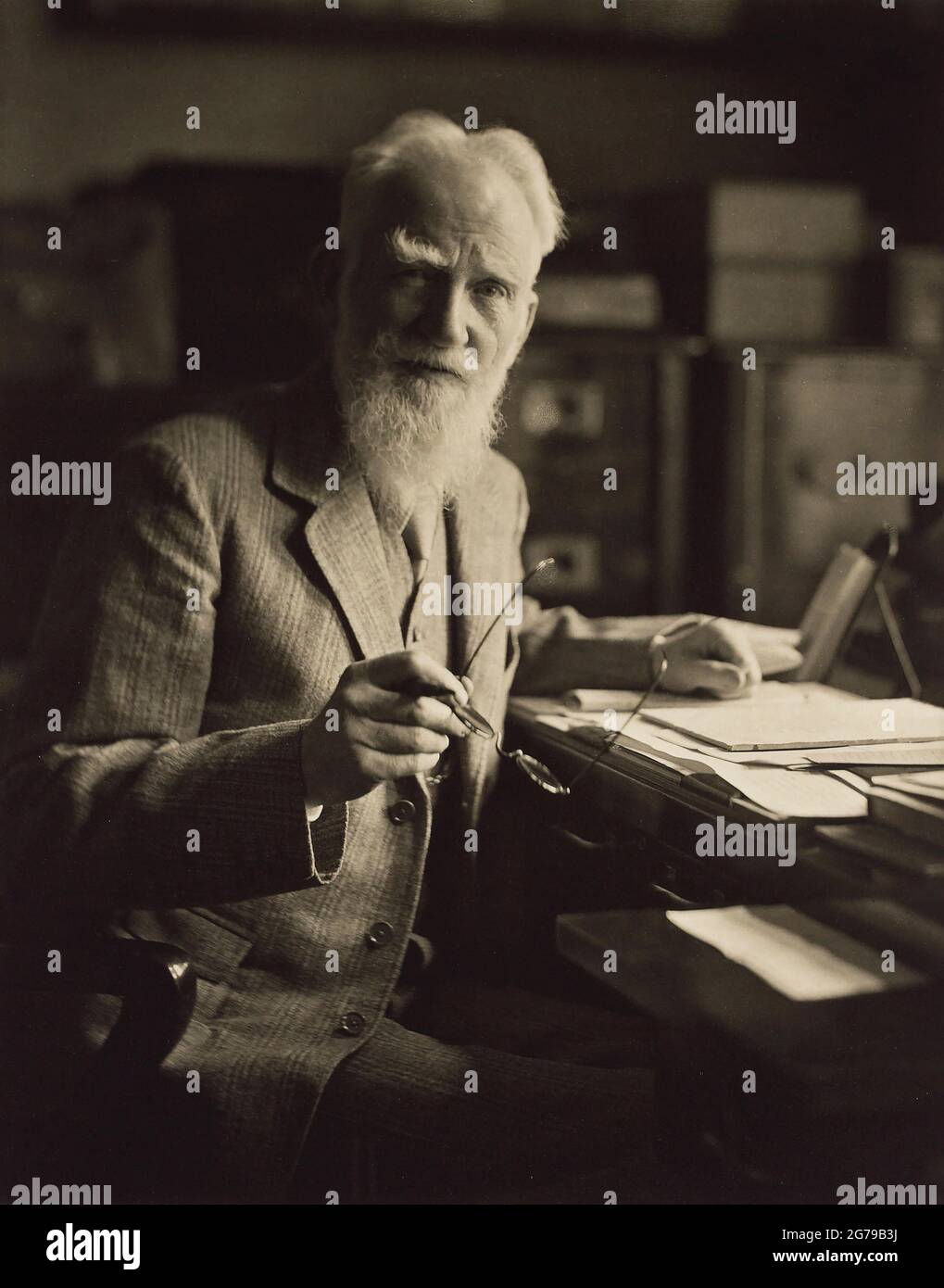 Portrait of the Dramatist George Bernard Shaw (1856-1950). Museum ...