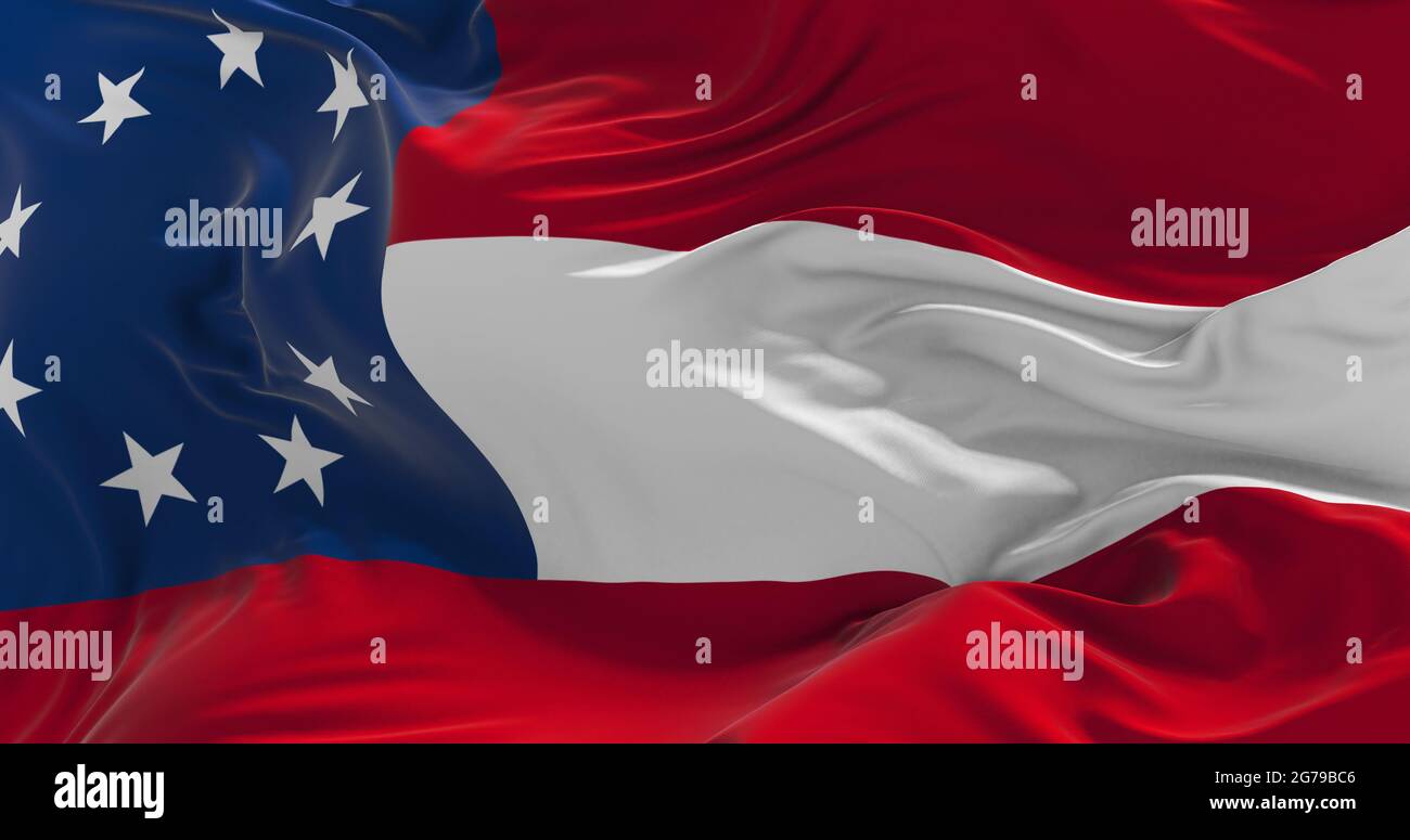 flag of the Confederate States of America May 1861 - July 1861 waving ...