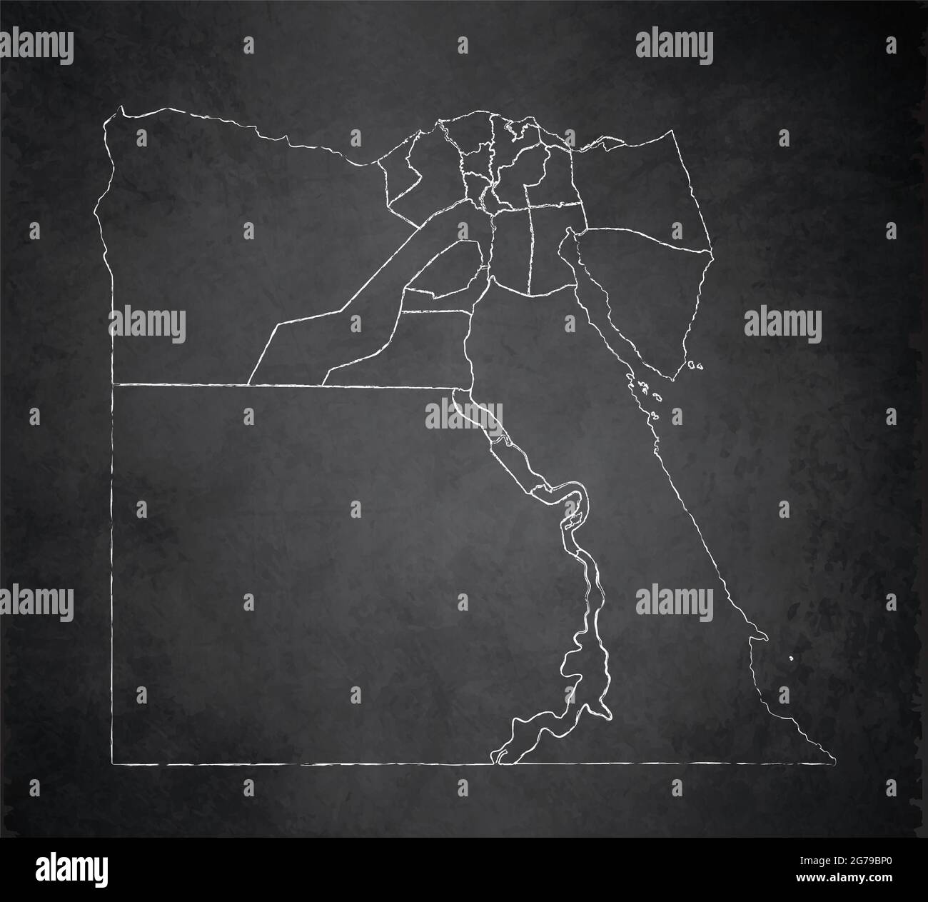Egypt map administrative division, separates regions, design card ...