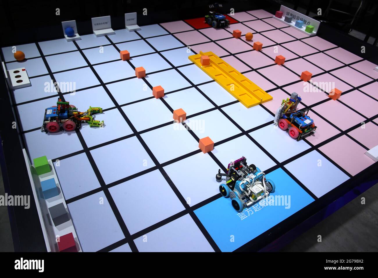 SHANGHAI, CHINA - JULY 9, 2021 - AI robot combat is set up for CIC ...