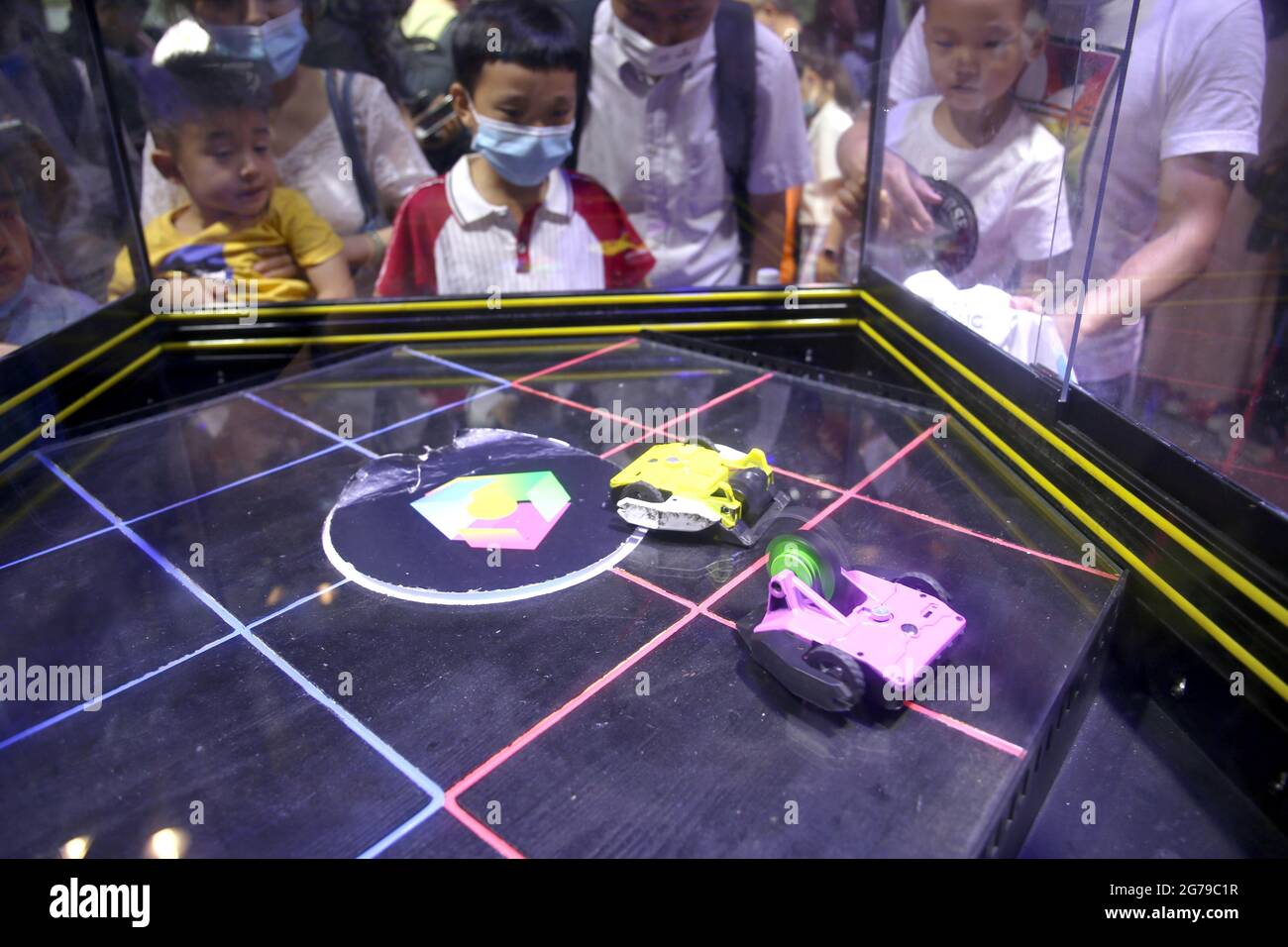 SHANGHAI, CHINA - JULY 9, 2021 - AI robot combat is set up for CIC ...