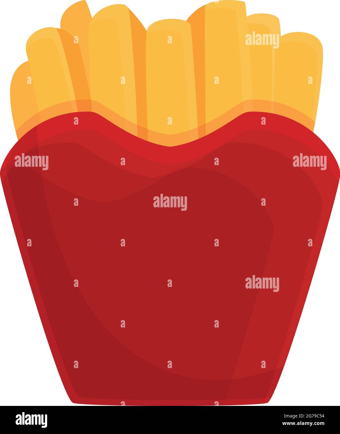 French fries icon cartoon vector. Fry potato food. Red pack snack Stock ...