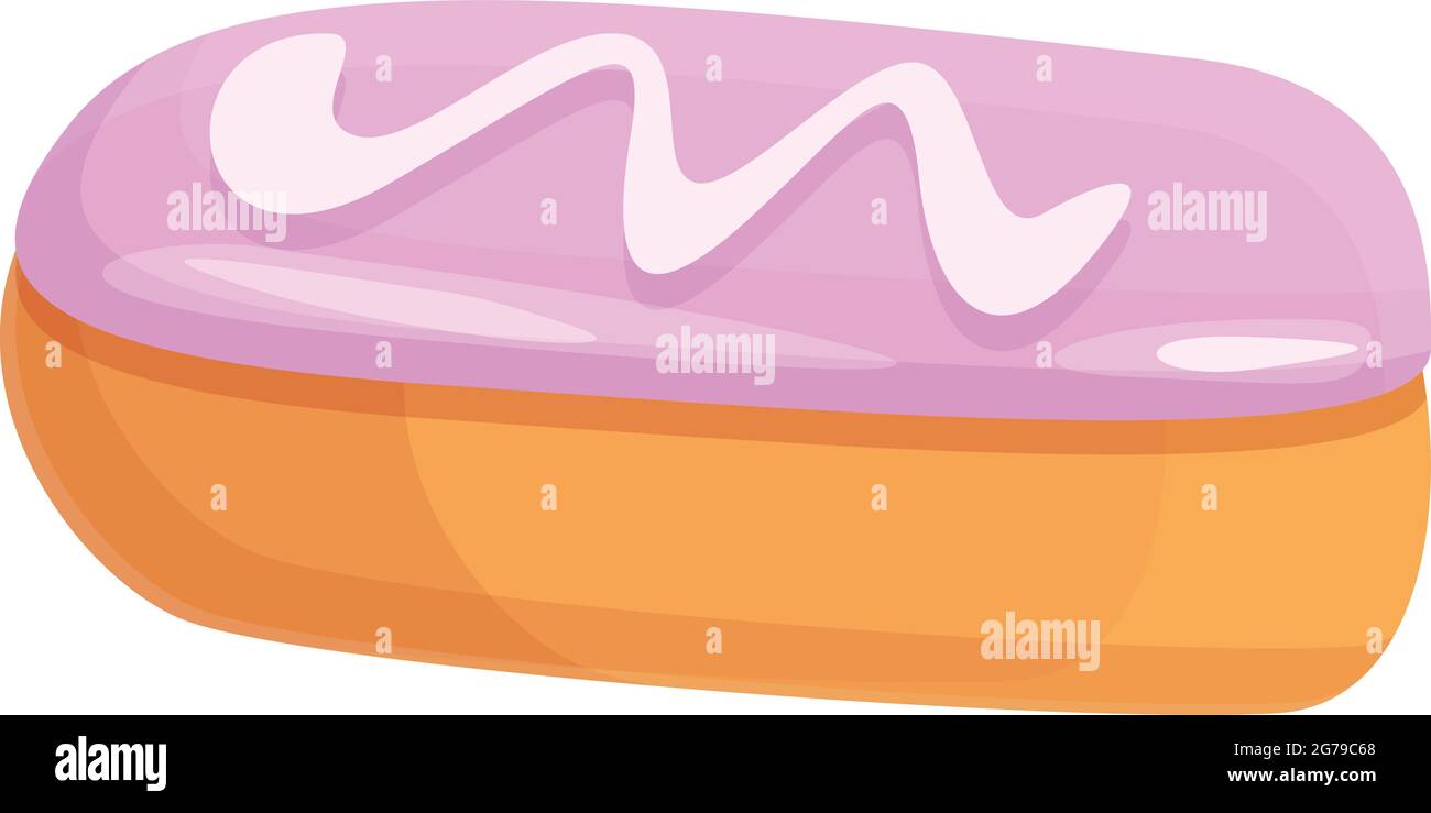 Eclair icon cartoon vector. Chocolate pastry. Cream eclair dessert ...