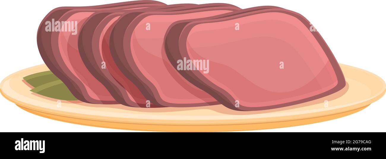 Cutted meat slice icon cartoon vector. Cut raw food. Beef steak meat ...