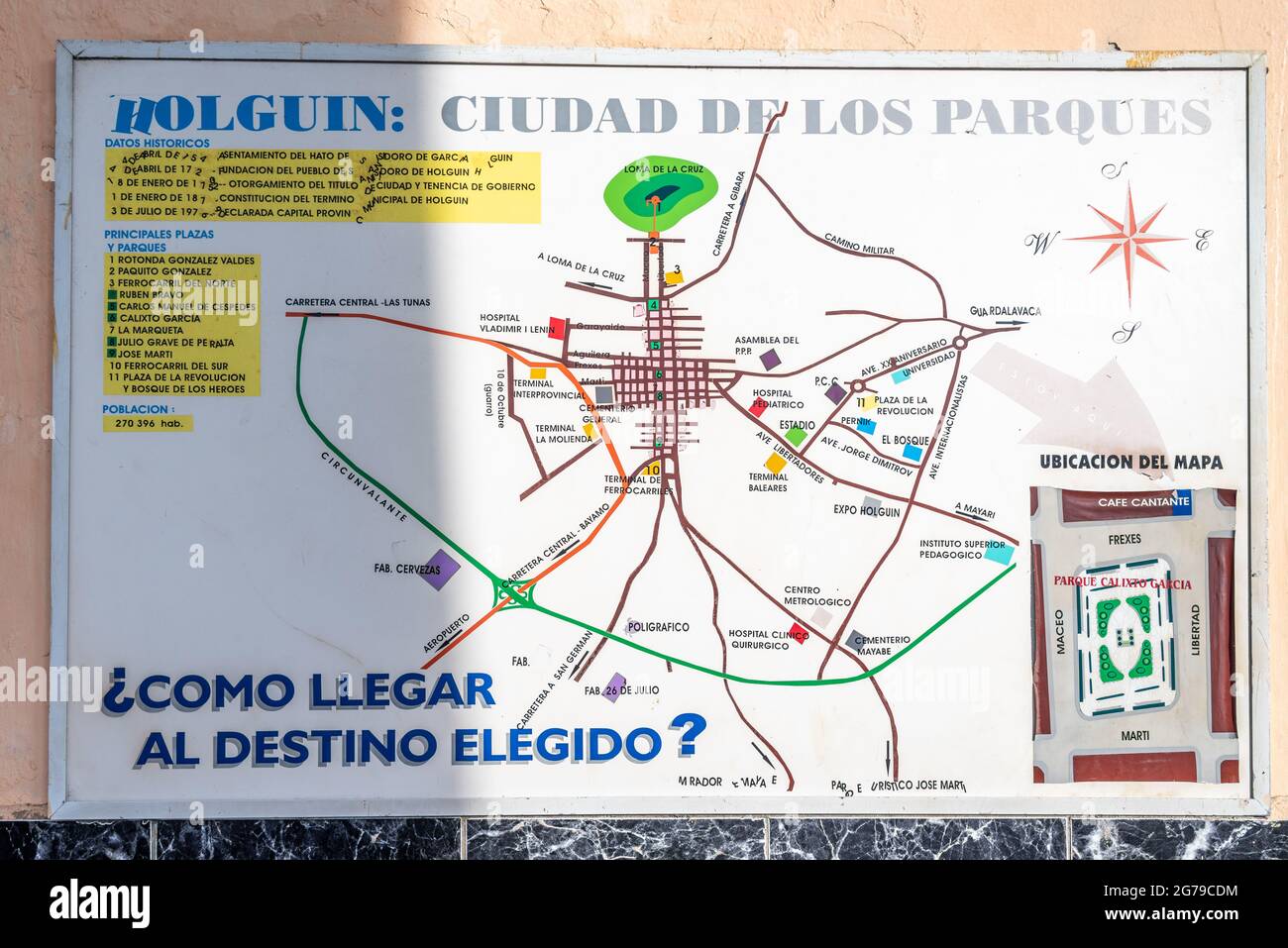 Map of cuba city hi-res stock photography and images - Alamy