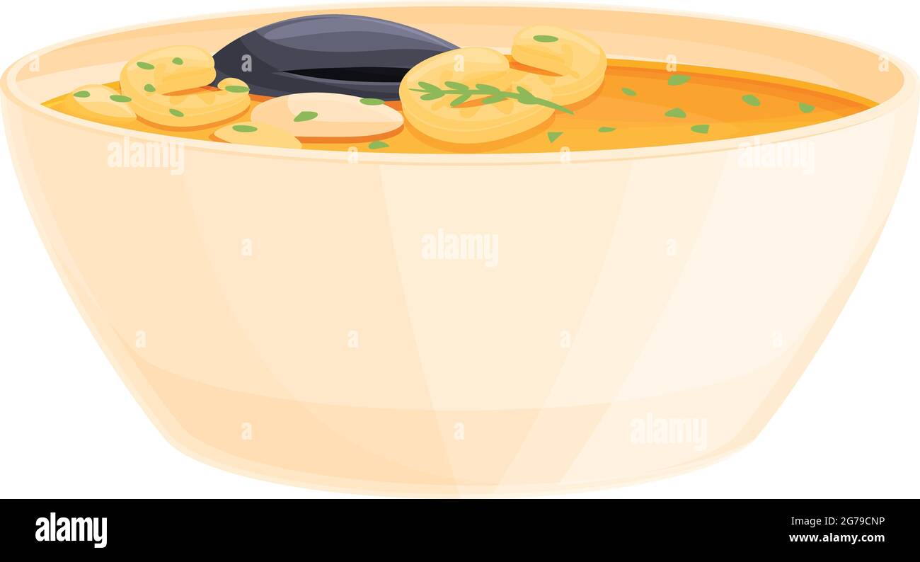 Sea food soup icon cartoon vector. Seafood shrimp. Dish soup Stock ...