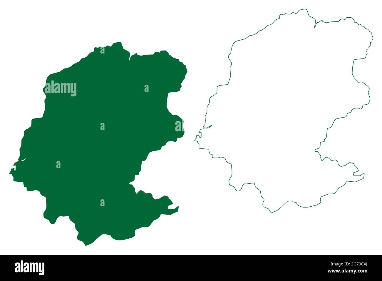 Banswara district (Rajasthan State, Republic of India) map vector ...