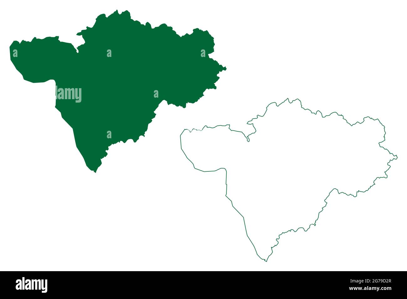Barmer district (Rajasthan State, Republic of India) map vector ...