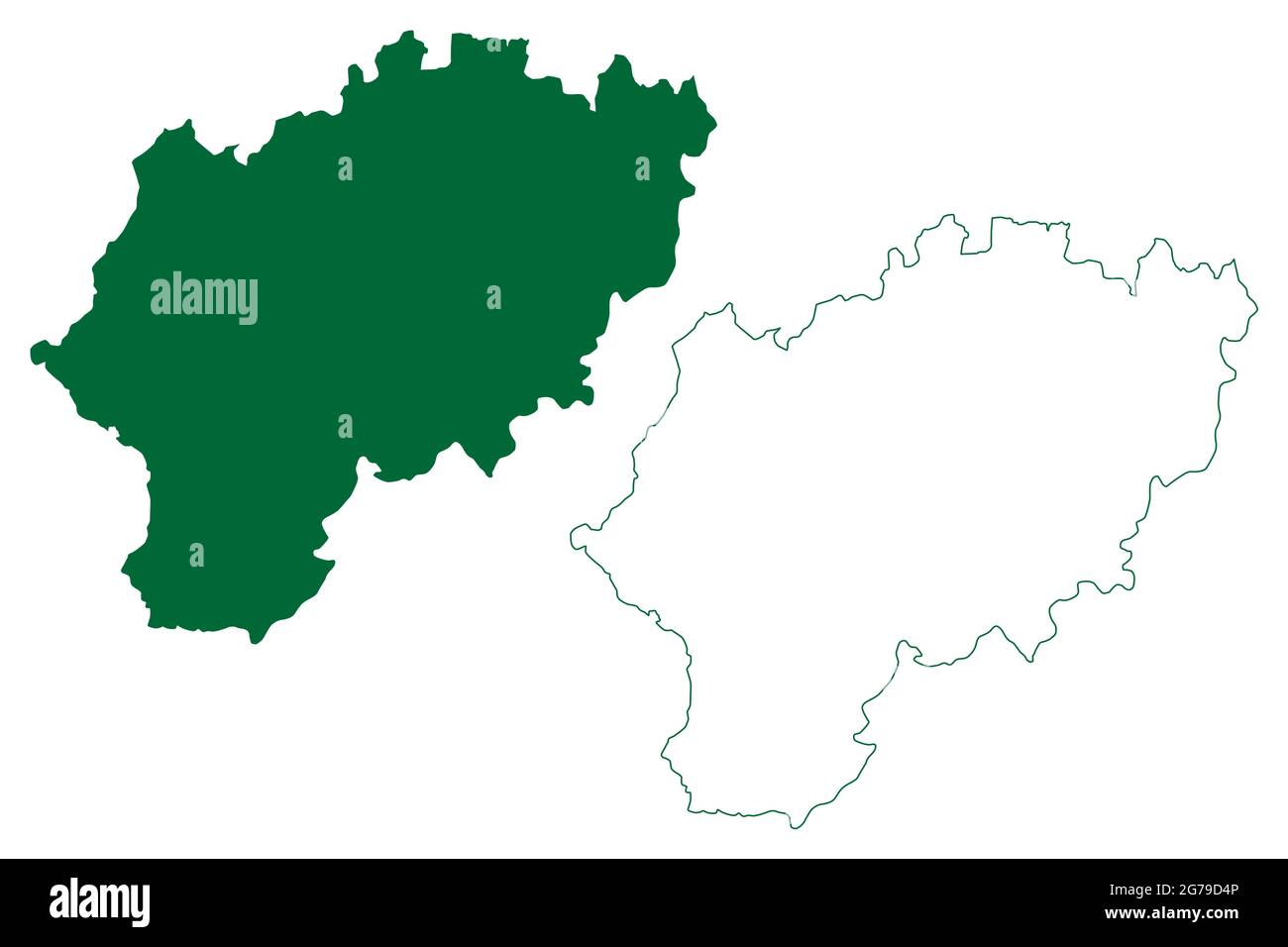Bundi district (Rajasthan State, Republic of India) map vector ...